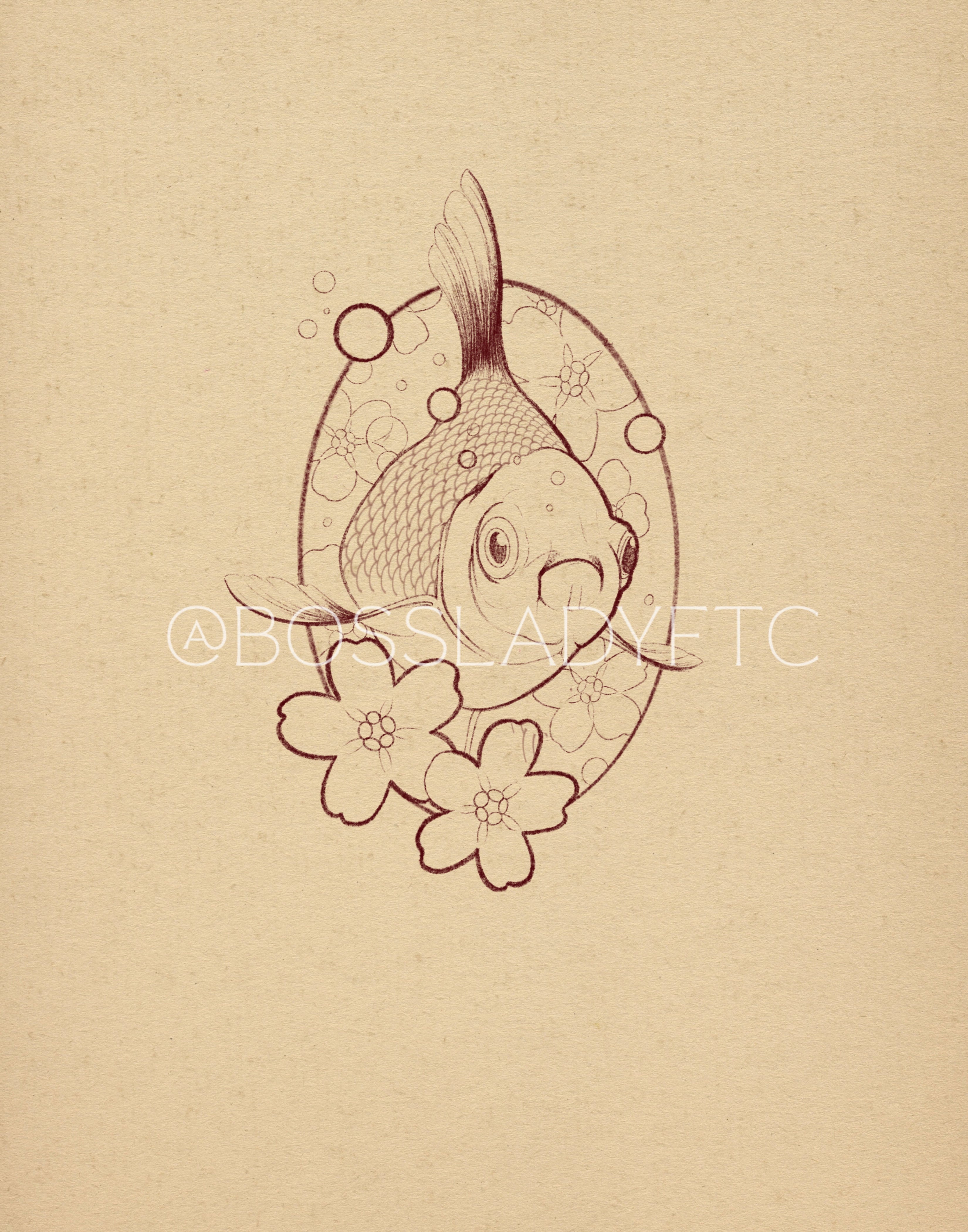 Pre Drawn | Goldfish | FIDELITY TATTOO