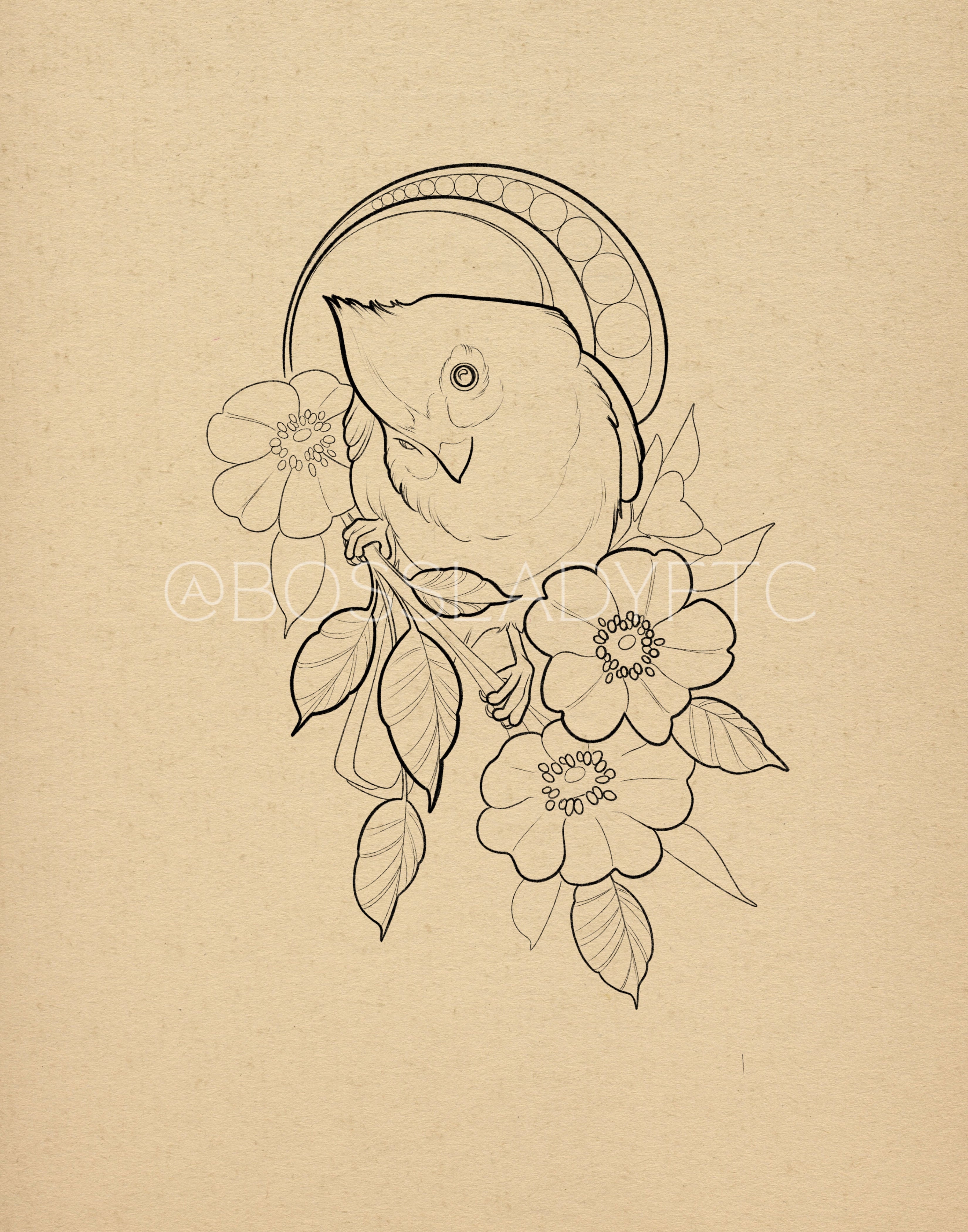 Pre Drawn | Birb 2 | FIDELITY TATTOO