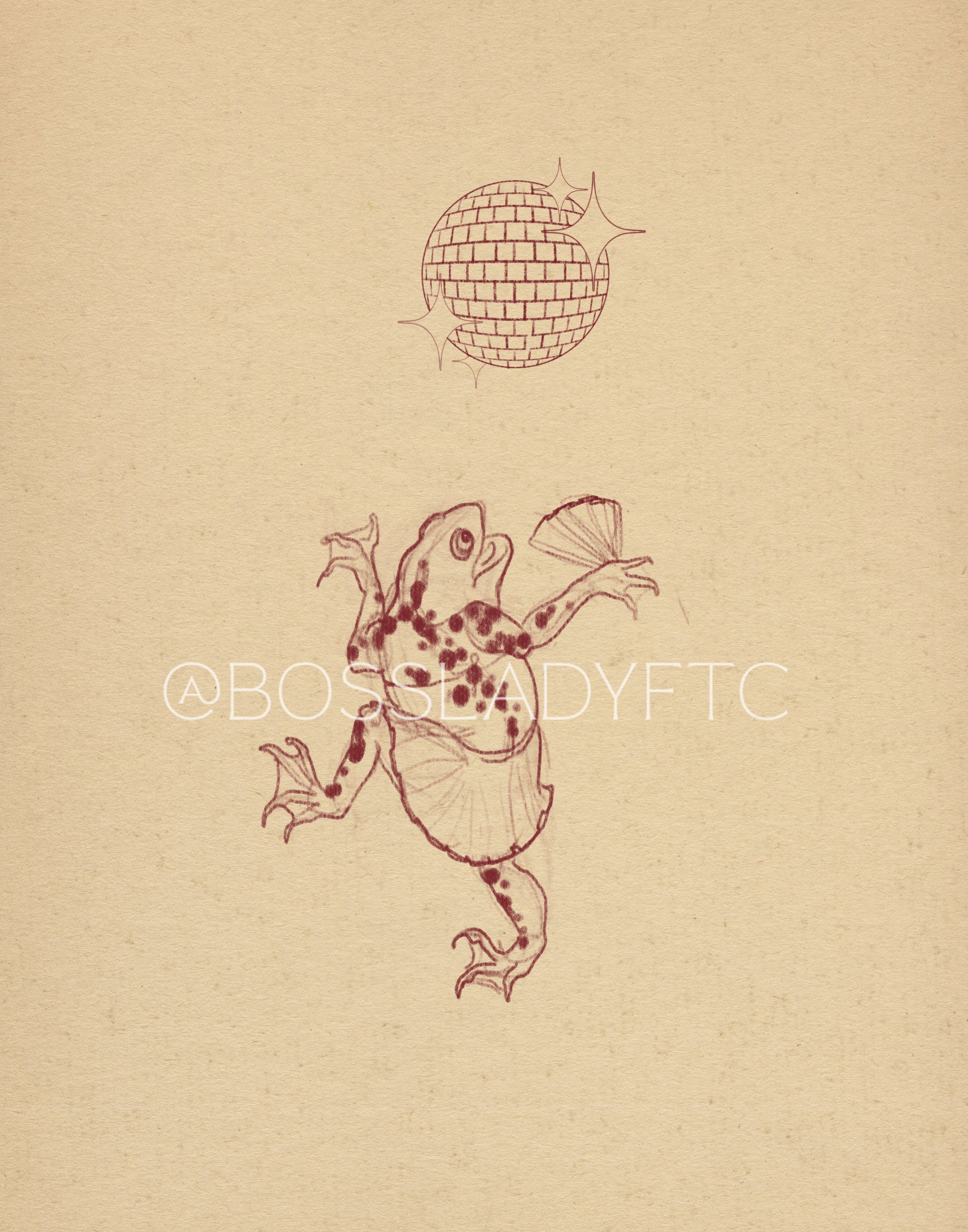 Pre Drawn | Disco Frog 1 | Fidelity Tattoo | Custom Tattooing | Curated ...