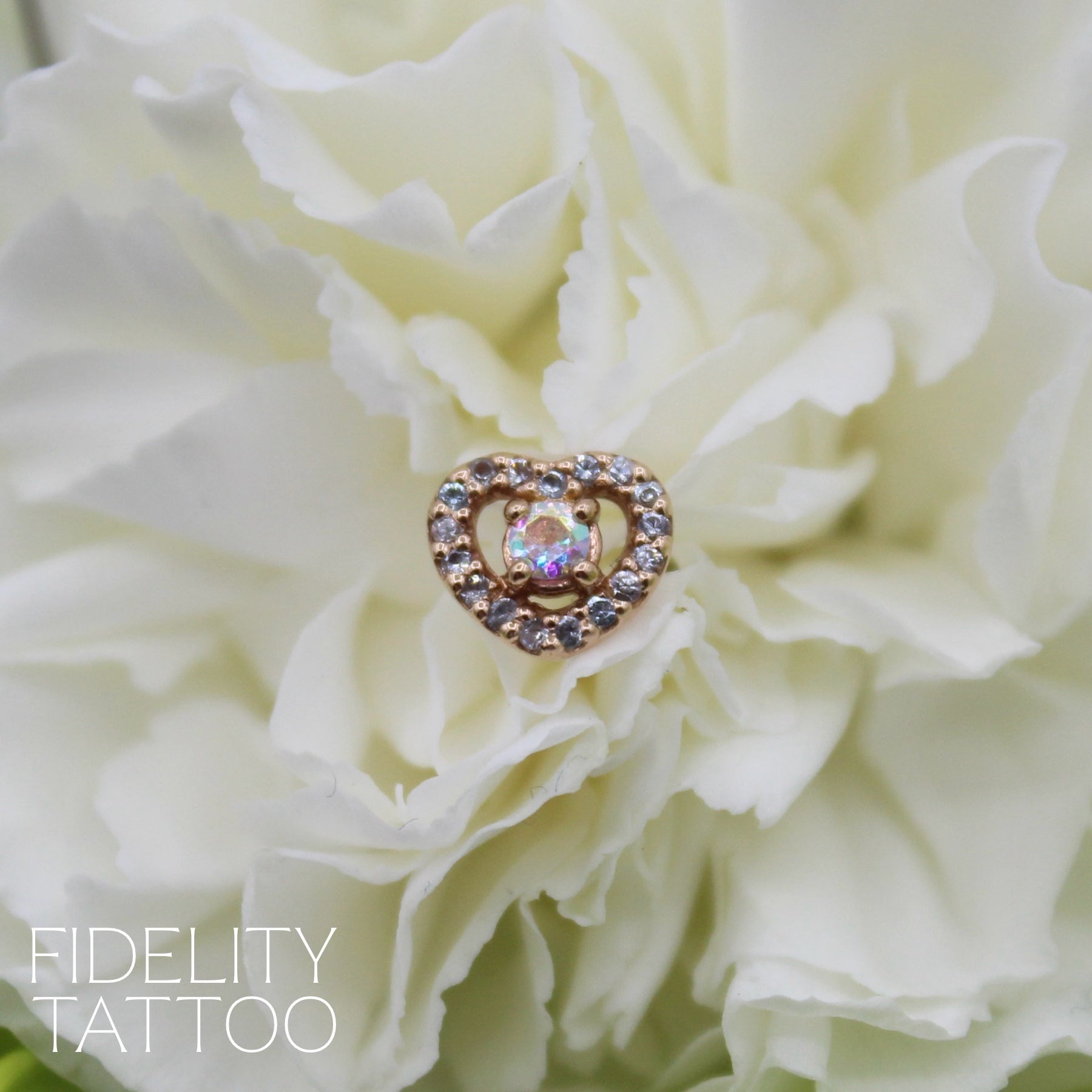 Heart Beauty Threaded End in Gold by NorVoch | FIDELITY TATTOO